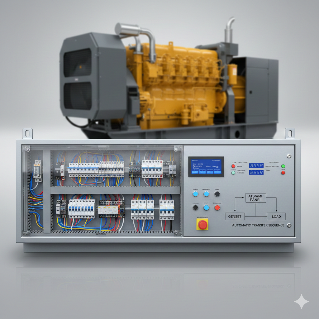 Panel ATS / AMF Genset : Pengertian, Perbedaan, Rangkaian, Skema ...